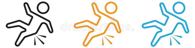 Fall Accident Icon Vector Logo Set Collection for Web App Ui Stock ...