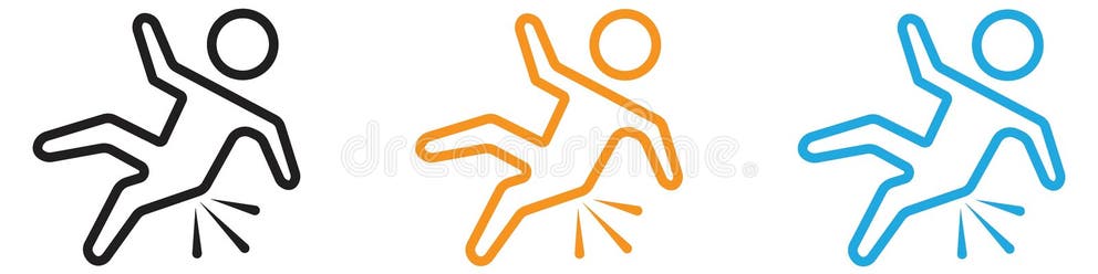 Fall Accident Icon Vector Logo Set Collection for Web App Ui Stock ...