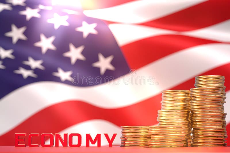 The Fall of the America Economy. 3D Render Stock Illustration ...