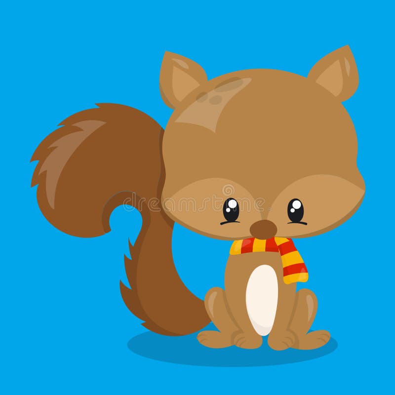 Fall Animals Squirrel 01 stock vector. Illustration of fall - 198986052