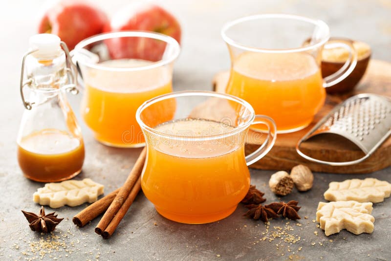 Fall Apple Cider with Warm Spices Stock Photo - Image of fresh, liquid ...