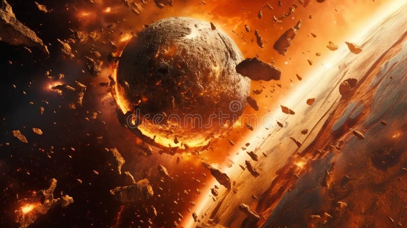 The Fall of an Asteroid To Earth, an Extinction-level Event, a ...
