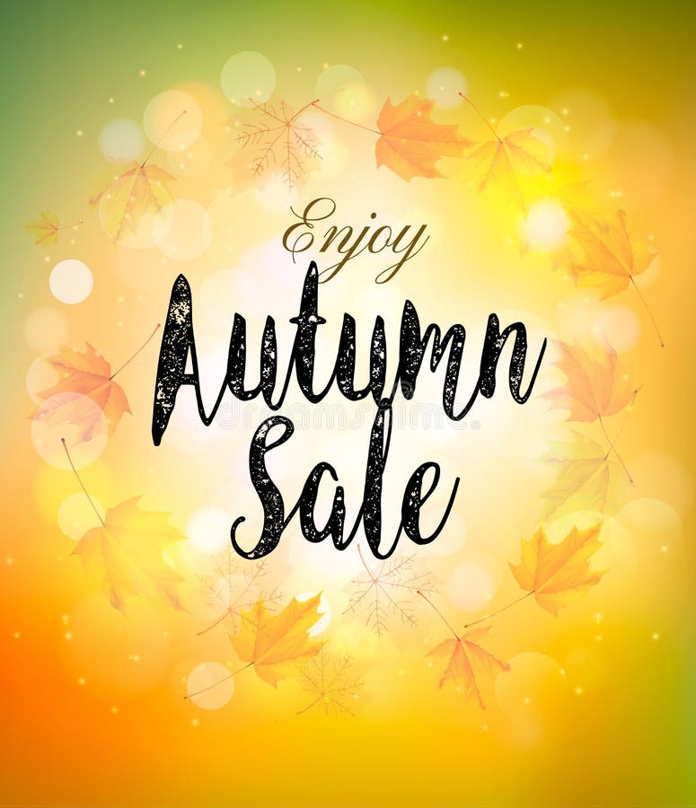 Fall Autumn Colorful Sale Background. Vector. Stock Vector ...