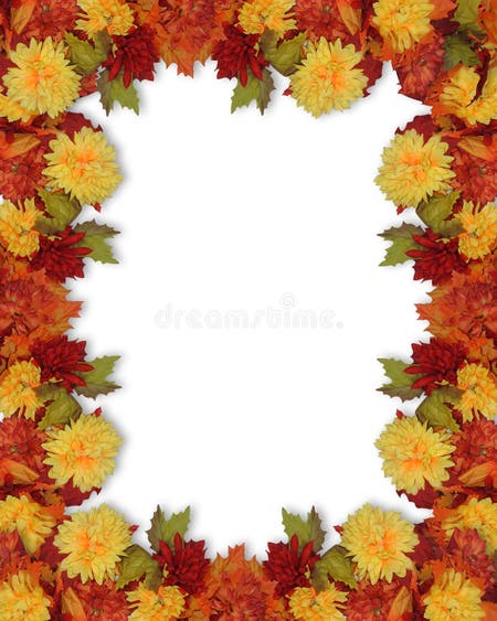 Fall Autumn flowers border stock illustration. Illustration of ...