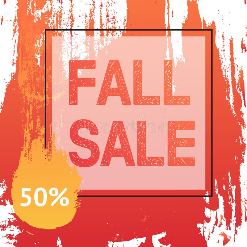Fall Autumn Sale Banner in Frame Vector Illustration. Stock Vector ...