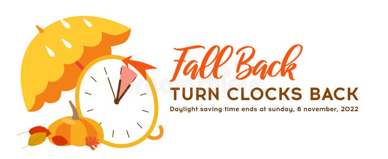 Fall Back Banner, Daylight Saving Time Ends Web Reminder. Change Clock ...