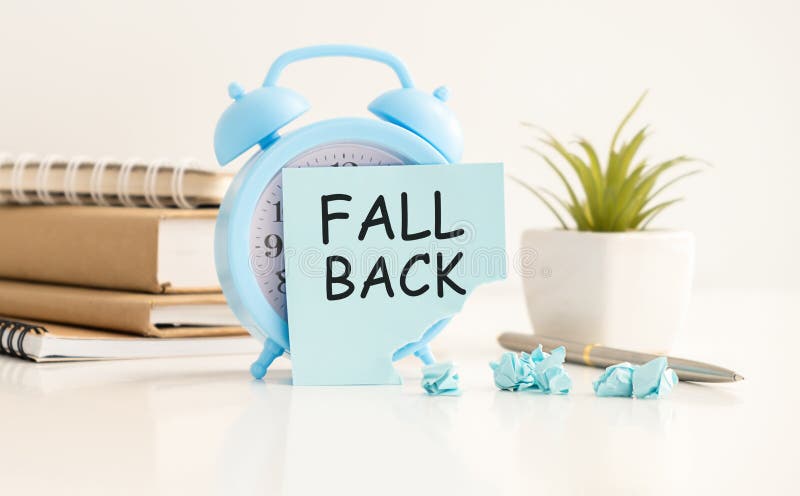 Fall Back Daylight Saving Time Concept with White Clock. Stock Image ...