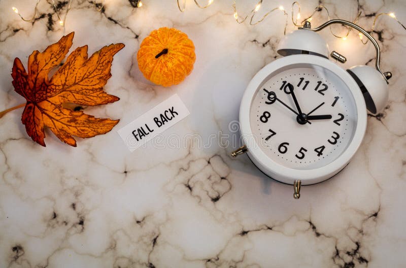 Fall Back Daylight Saving Time Concept on Wooden Board Stock Image ...