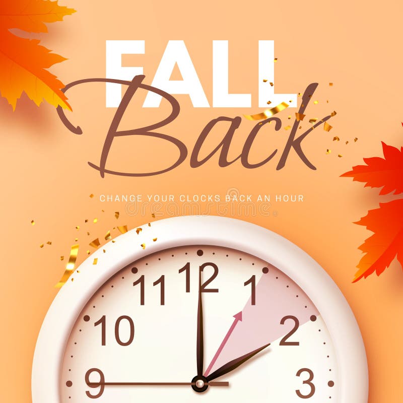 Fall Back. Daylight Saving Time Ends Banner Stock Vector - Illustration ...