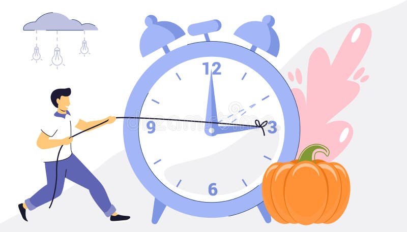 Fall Back with Graphic Alarm and Schedule To Set the Clock Back One ...