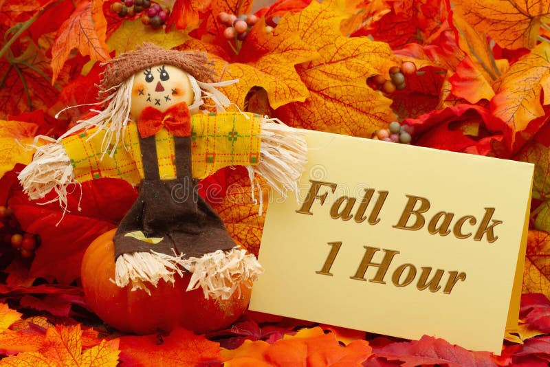 Fall Back 1 Hour Card with Fall Leaves Stock Photo - Image of savings ...