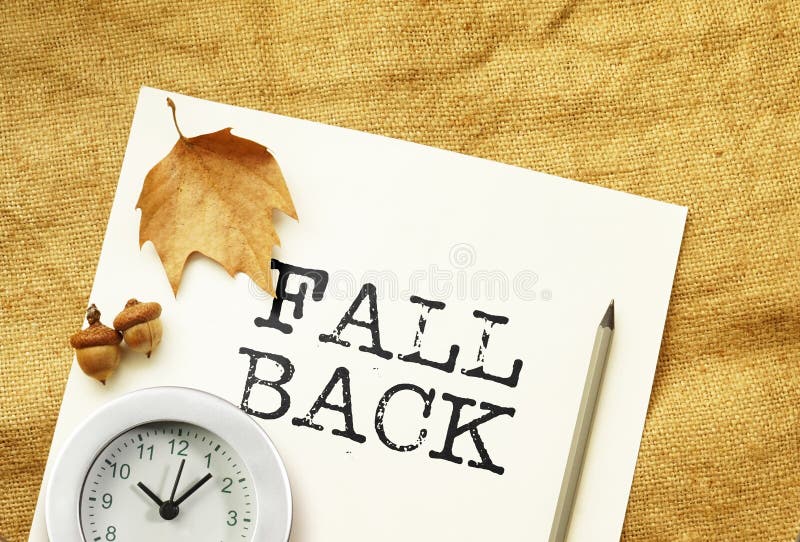 Fall Back 1 Hour Time Change is Shown Using the Text Stock Image ...