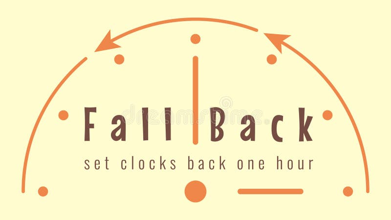 Fall Back Minimalist Banner. Daylight Saving Time End Background Stock ...