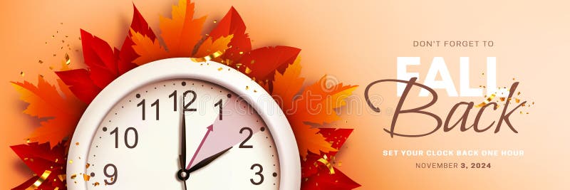 Fall Back Time. Daylight Saving Time Ends Banner Stock Vector ...