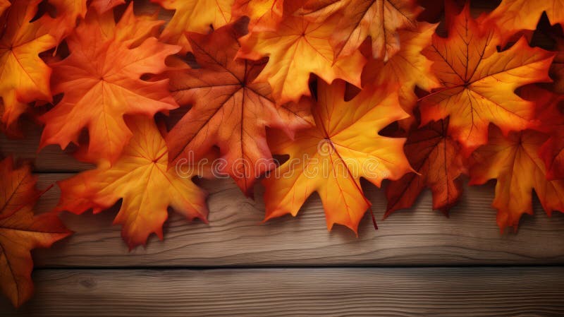 Fall Background Featuring Vibrant Autumn Maple Leaves Stock ...