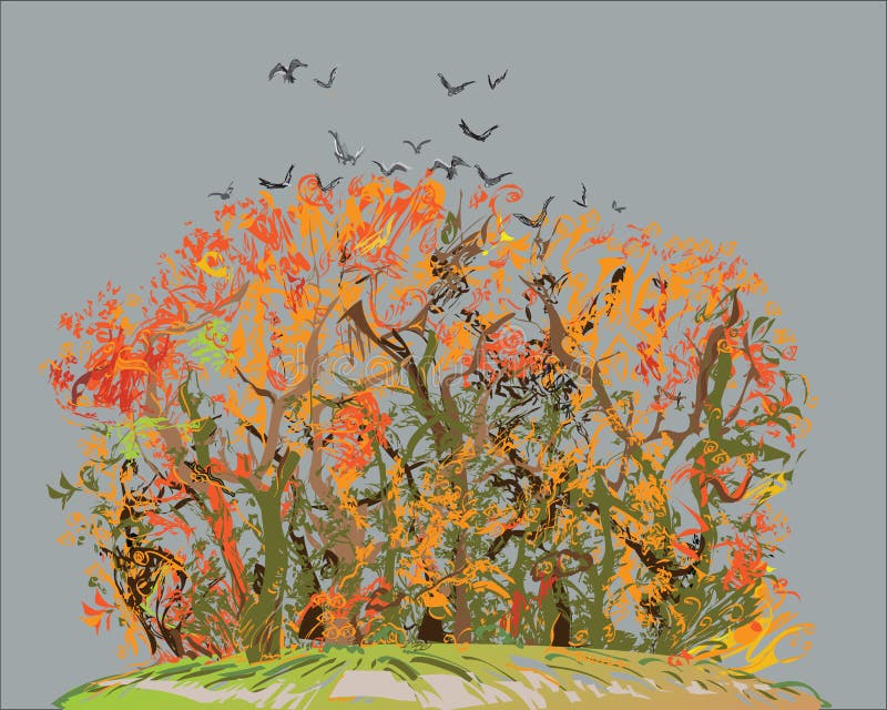 Fall Background stock vector. Illustration of forest - 55168529