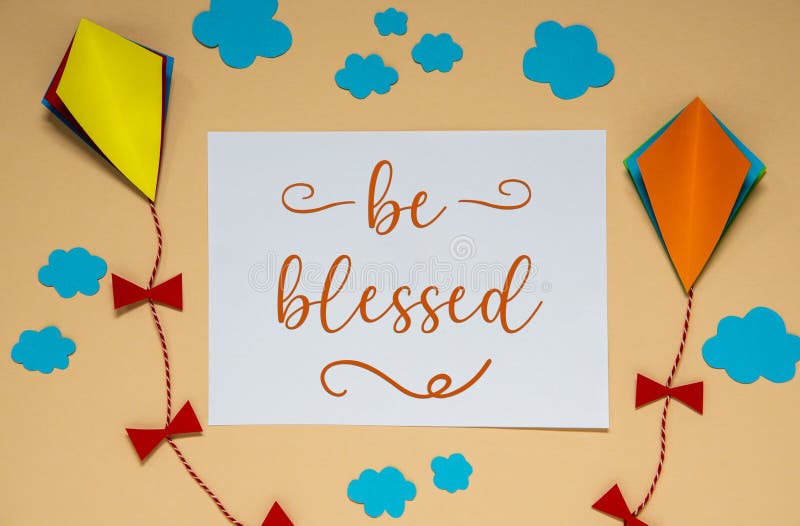 Fall Background with Kite, Clouds and Autumn Decoration and Text Be ...