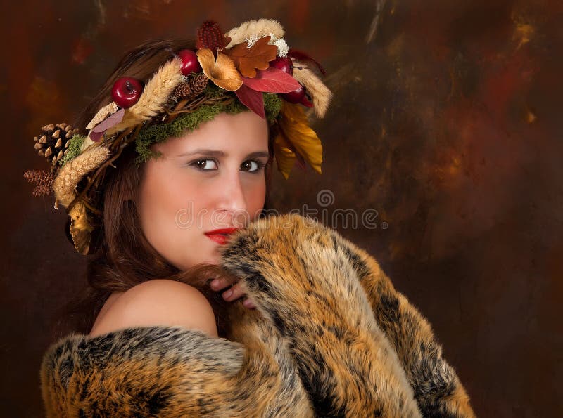 Fall beauty with brown fur stock photo. Image of laugh - 15553448