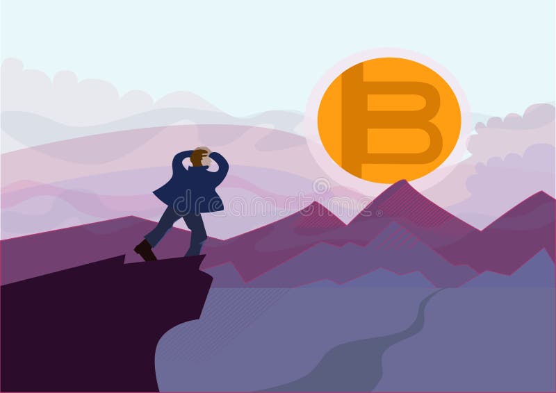 Fall of Bitcoin, the Concept of the Decline of the Bitcoin Era. Stock ...