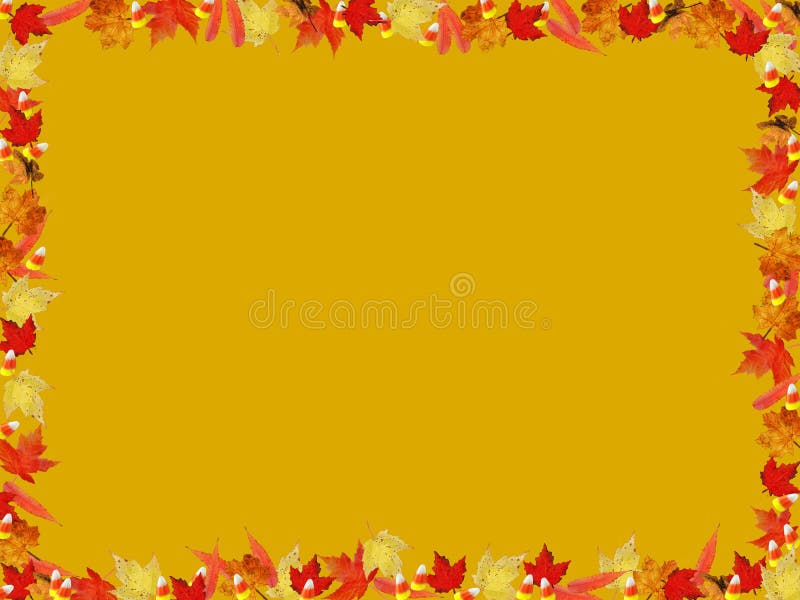 Autumn Leaves And Candy Corn Border Stock Photos - Image: 6974473