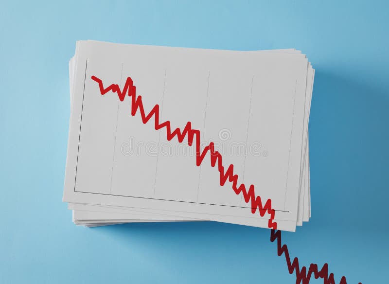 Fall on business graph stock image. Image of note, fall - 224093731