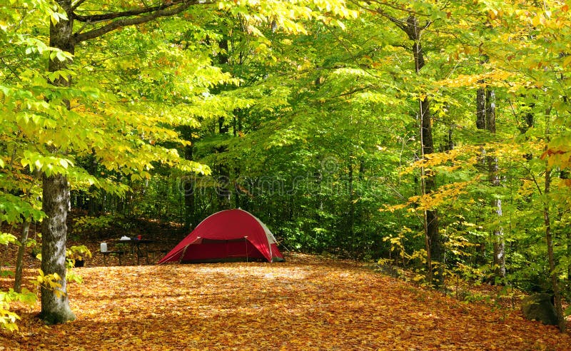 Fall camping stock image. Image of tranquil, road, environment - 13365509