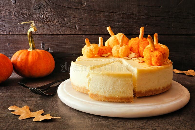 Fall Cheesecake Dessert with Delicious Pumpkin Cheese Balls Stock Image ...