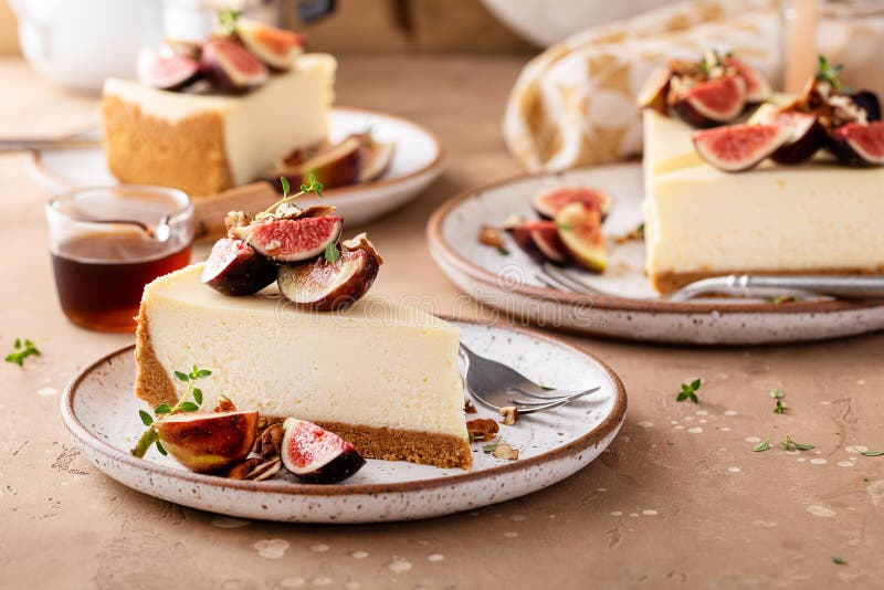 Fall Cheesecake with Figs and Maple Syrup Stock Photo - Image of sweet ...