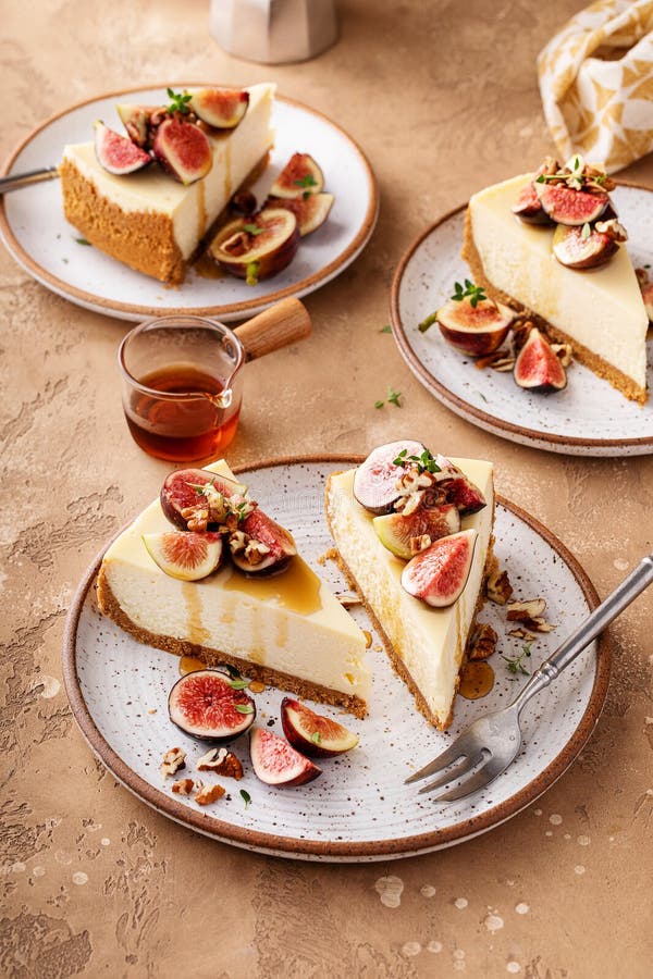 Fall Cheesecake with Figs and Maple Syrup Stock Image - Image of creamy ...