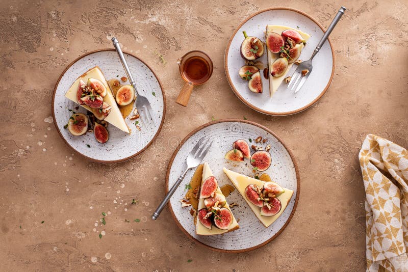 Fall Cheesecake with Figs and Maple Syrup Stock Image - Image of ...