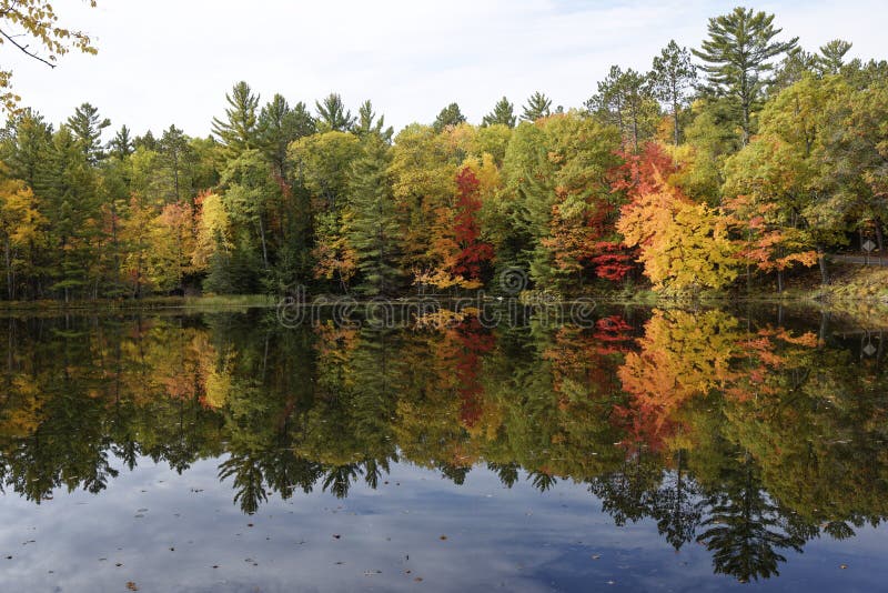 Fall Color - Three Lakes, Wisconsin Area Stock Image - Image of water ...