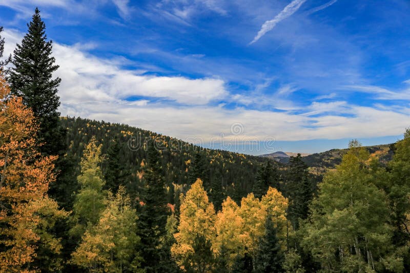 Fall Colors with Bright Sky Stock Image - Image of clouds, landscape ...