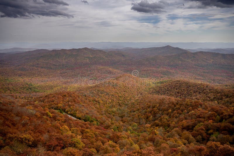 Fall Colors in Full Display Along Blue Ridge Parkway Stock Image ...