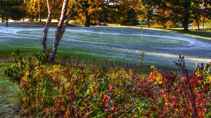 Fall Colors at the Golf Course in Hdr Stock Photo - Image of fall ...