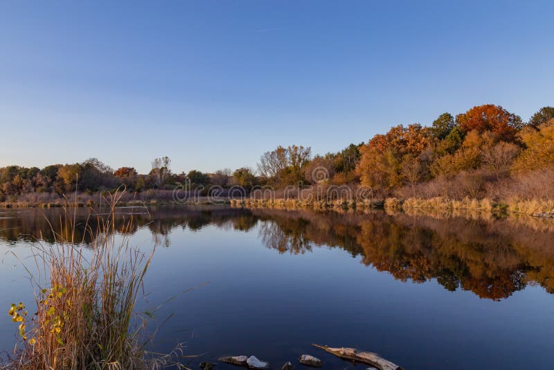 Fall Colors with Reflections in the Lake Stock Image - Image of ...