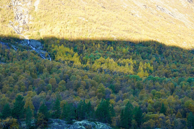 Fall Colors on a Norwegian Mountain Valley Stock Image - Image of ...