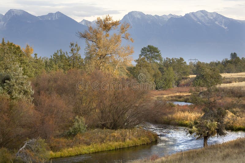 Fall Colors River Reflections Mountains Montana Stock Image - Image of ...