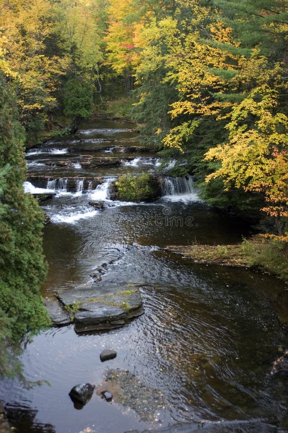 Fall Colors, Waterfall, Scenic Landscape Stock Image - Image of forest ...