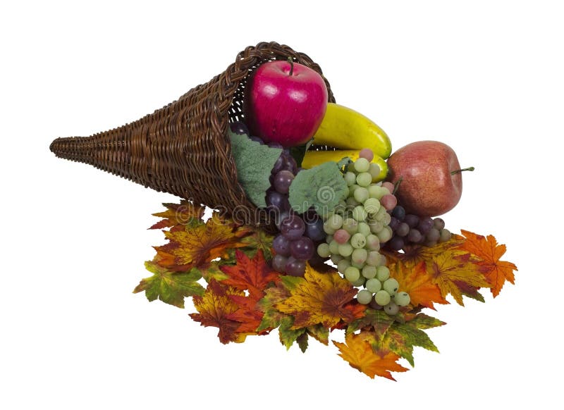 Cornucopia With Colorful Leaves Stock Image - Image of empty, basket ...