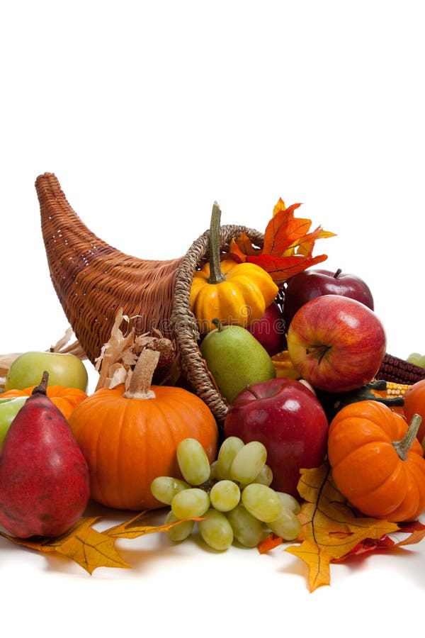 Fall Cornucopia on a White Back Ground Stock Image - Image of apple ...