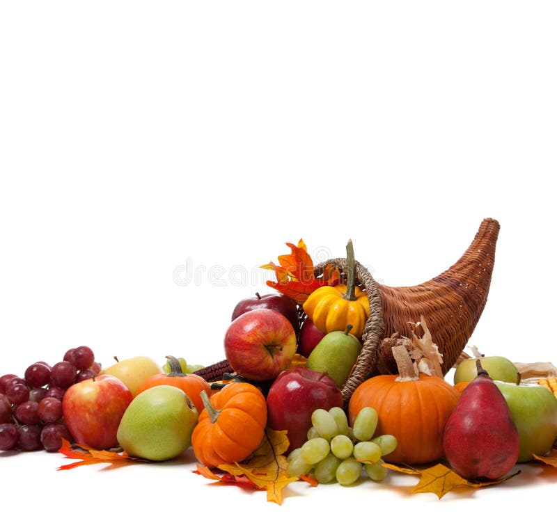 Fall Cornucopia on a White Back Ground Stock Image - Image of apple ...