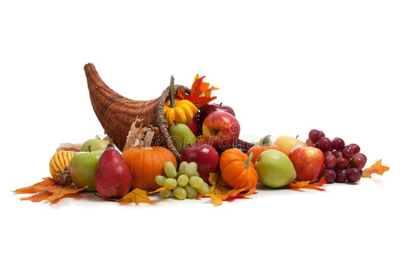Fall Cornucopia On A White Back Ground Stock Image - Image of pear ...