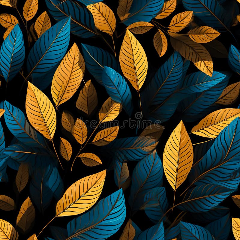 Fall Dark Blue and Brown Color Leaves, Colorful Patterns, Texture Stock ...