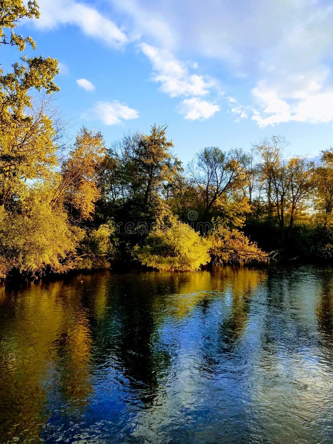 Fall Day on the Huron River in Ann Arbor Michigan Stock Photo - Image ...