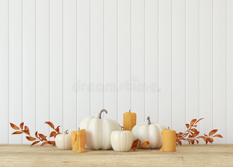 Fall Decor. Autumn Decor. 3d Render Stock Illustration - Illustration ...