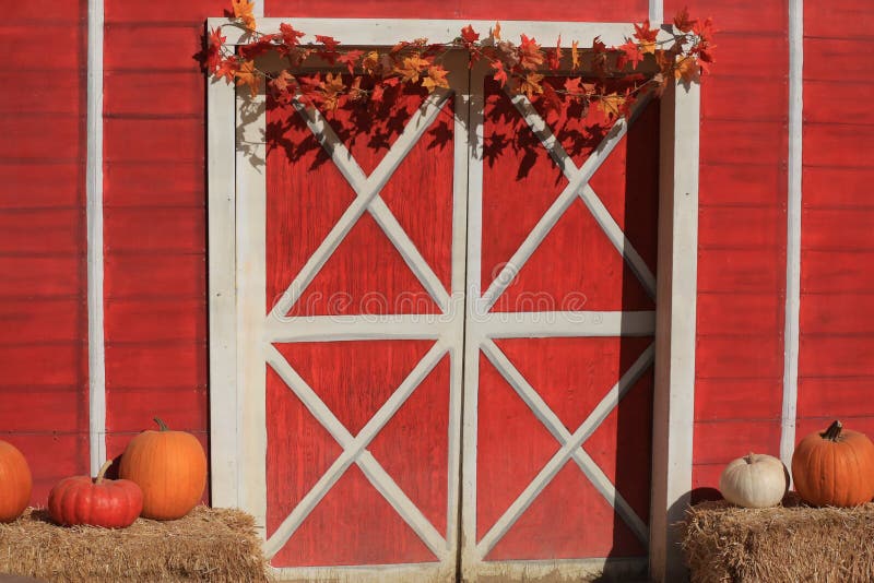 Red Barn autumn stock image. Image of surround, pumpkins - 130208465