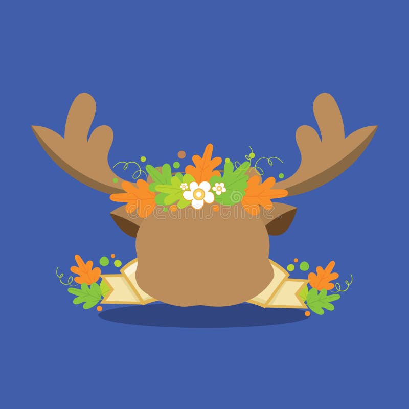 Fall Deer and Fox Face Horn 03 Stock Vector - Illustration of face ...