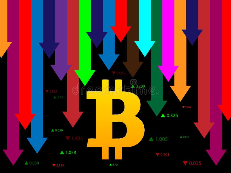 Fall, Depreciation of the Bitcoin, Decrease of the Value of Cryptocurrency. Vector Stock Vector ...
