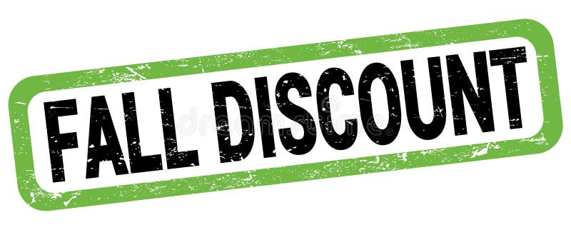 FALL DISCOUNT Text Written on Green-black Rectangle Stamp Stock ...