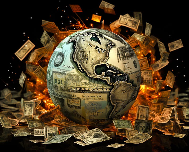 The Fall of Dollar As a World Currency Stock Illustration ...